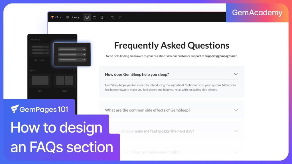 How to design an FAQs section with the Accordion element | GemPages 101 | GemPages - GemPages ...